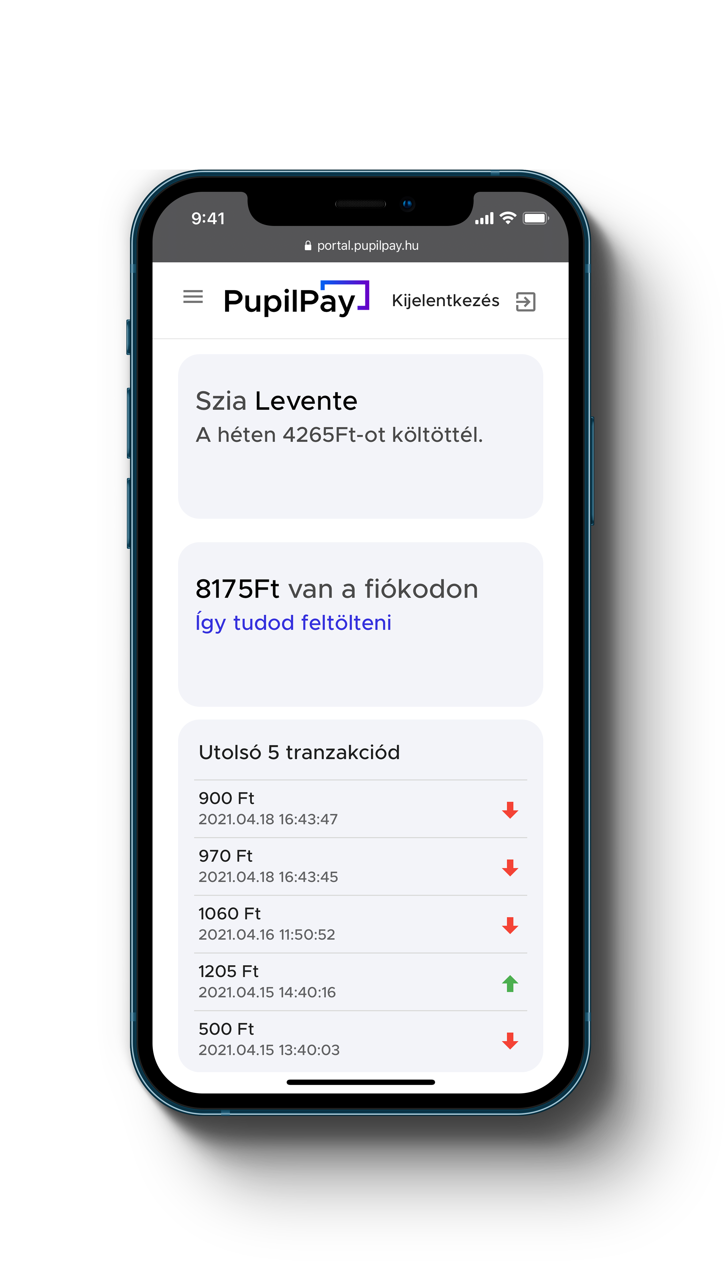 Homepage PupilPay